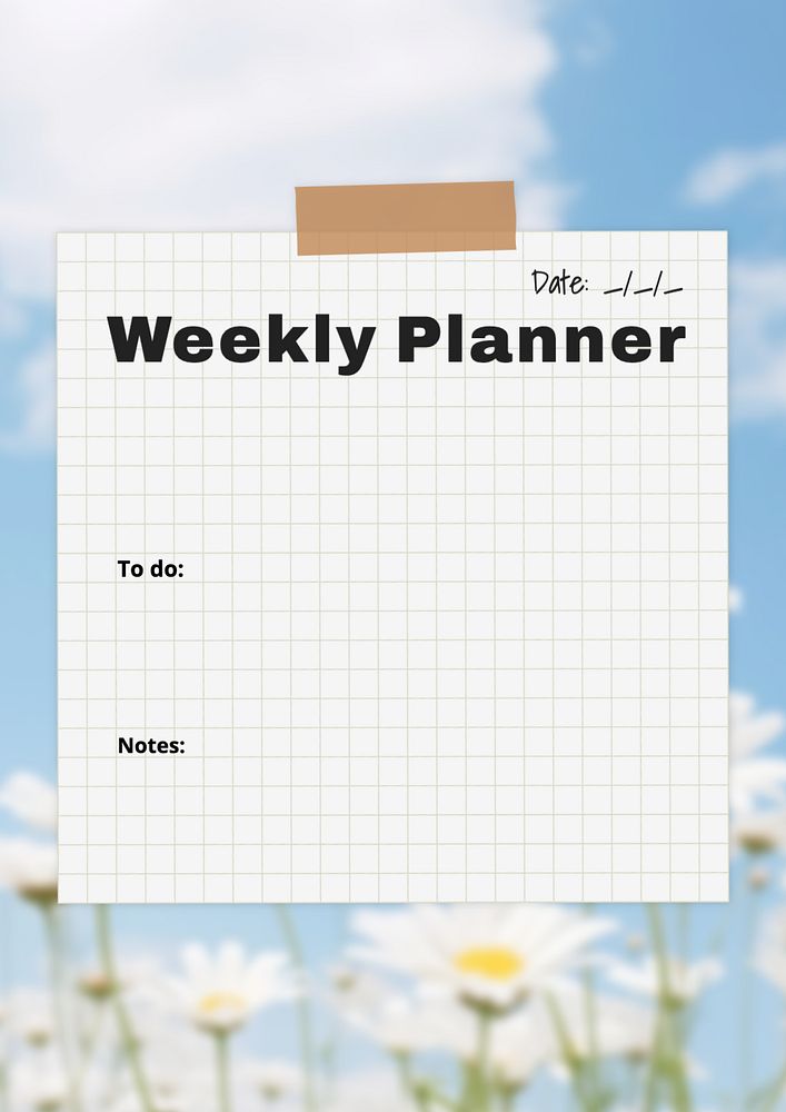 Weekly planner poster template | Premium Editable Template - rawpixel