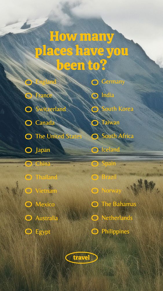 Bucket list inspiration template | Premium Editable Template - rawpixel