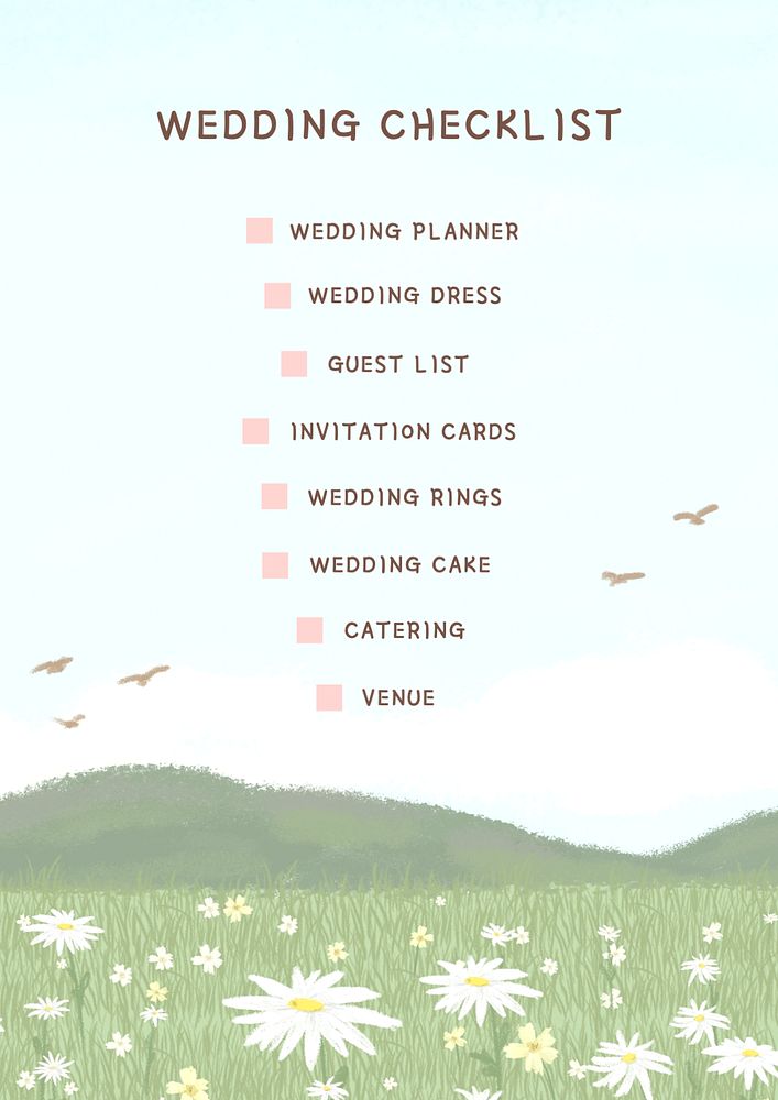 Wedding checklist poster template | Premium Editable Template - rawpixel