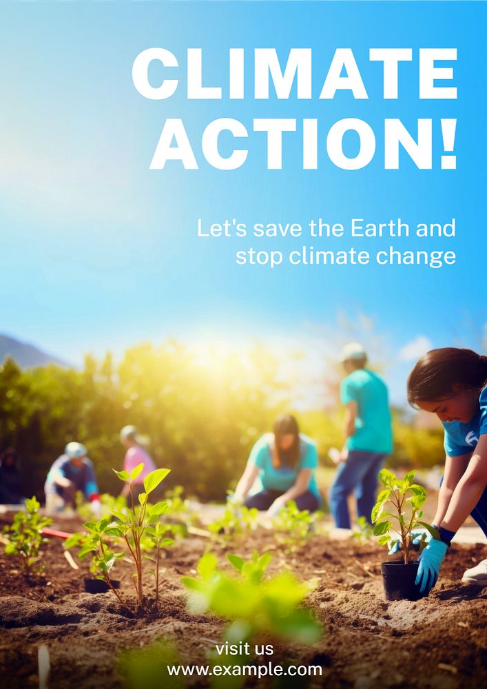 Climate action poster template | Free Editable Template - rawpixel