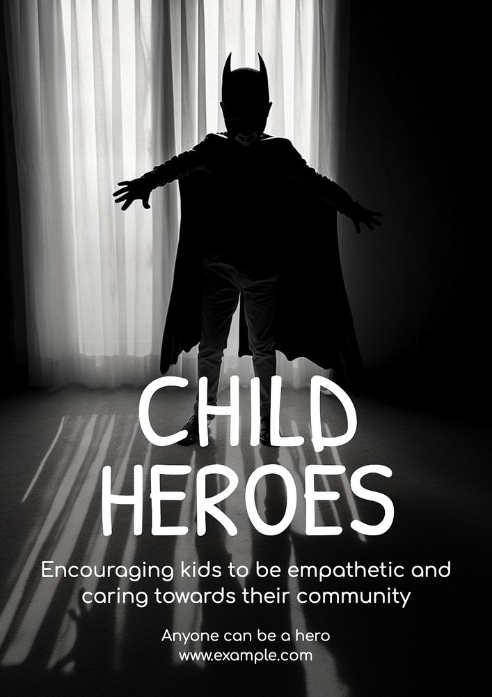 Child heroes poster template | Premium Editable Template - rawpixel