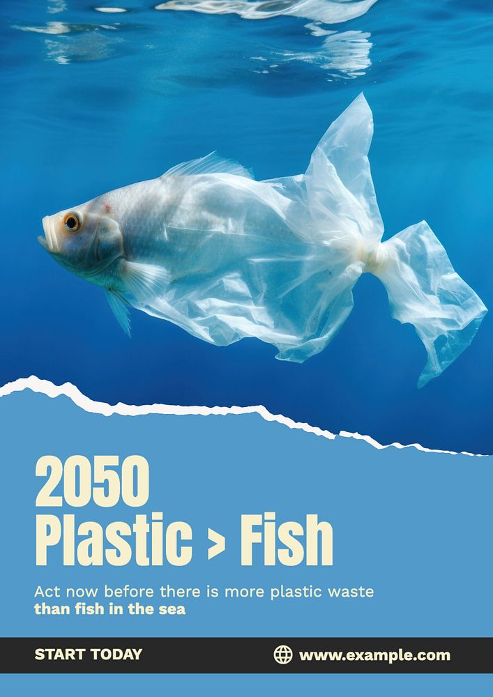 Plastic pollution poster template | Free Editable Template - rawpixel