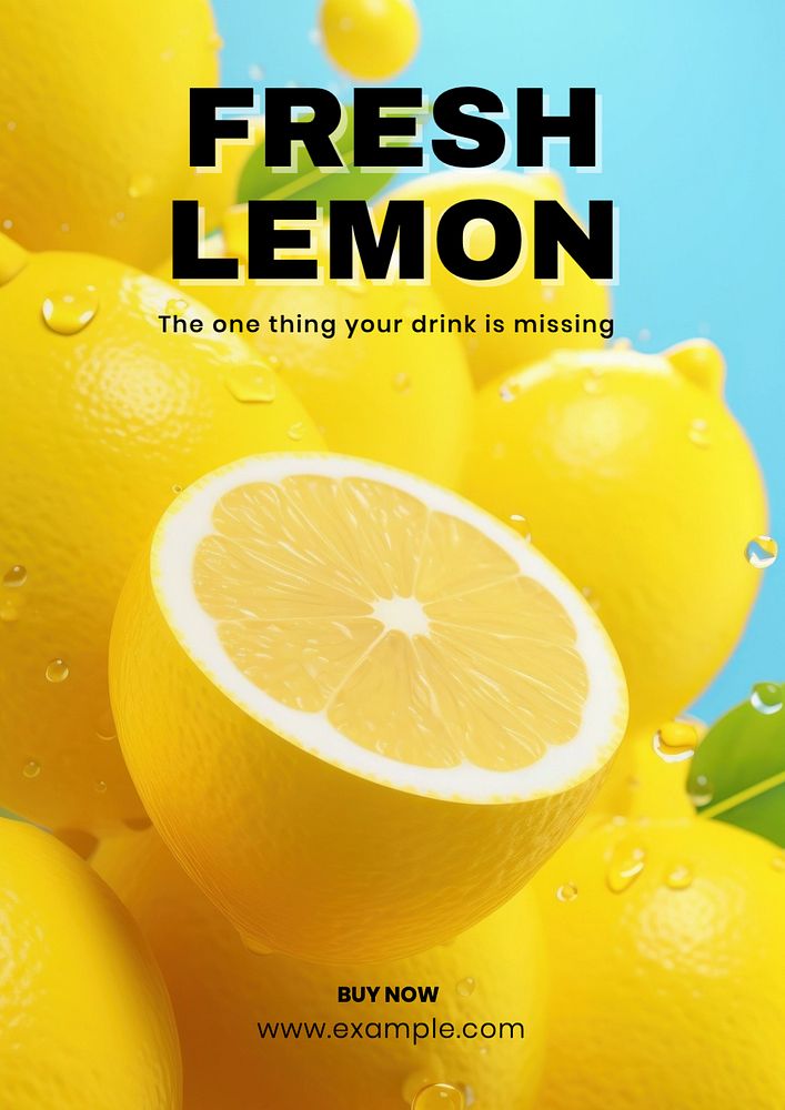 Fresh lemon poster template | Premium Editable Template - rawpixel
