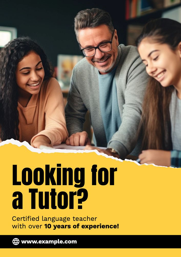 Tutor school poster template | Premium Editable Template - rawpixel