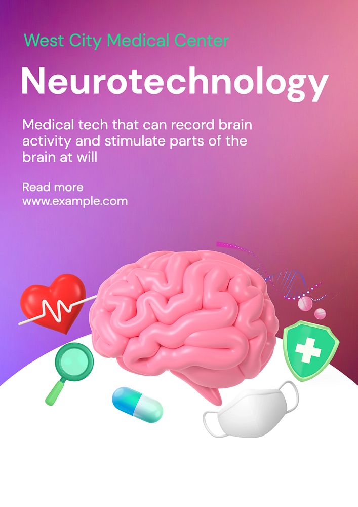 Neurotechnology poster template | Premium Editable Template - rawpixel