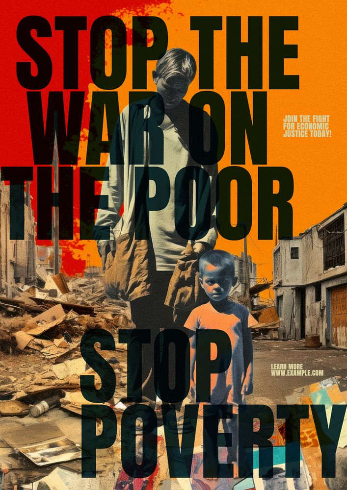 Poverty poster template | Free Editable Template - rawpixel