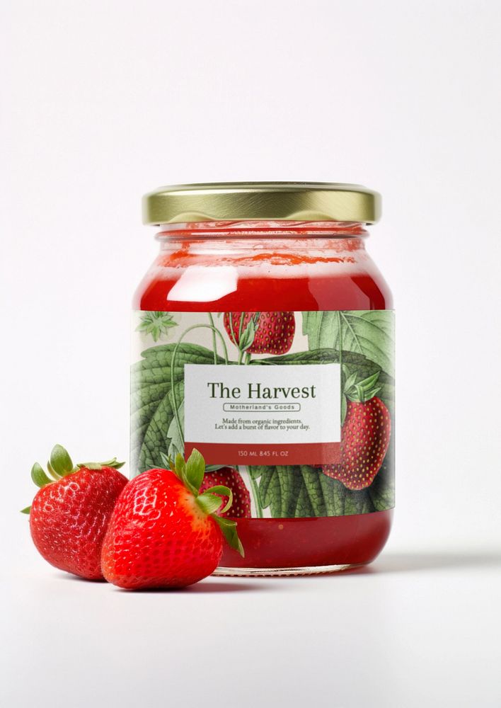 Jam jar label mockup, editable | Premium Mockup Generator - rawpixel