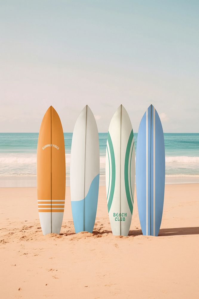 Surfboard mockup, editable design | Premium Mockup Generator - rawpixel
