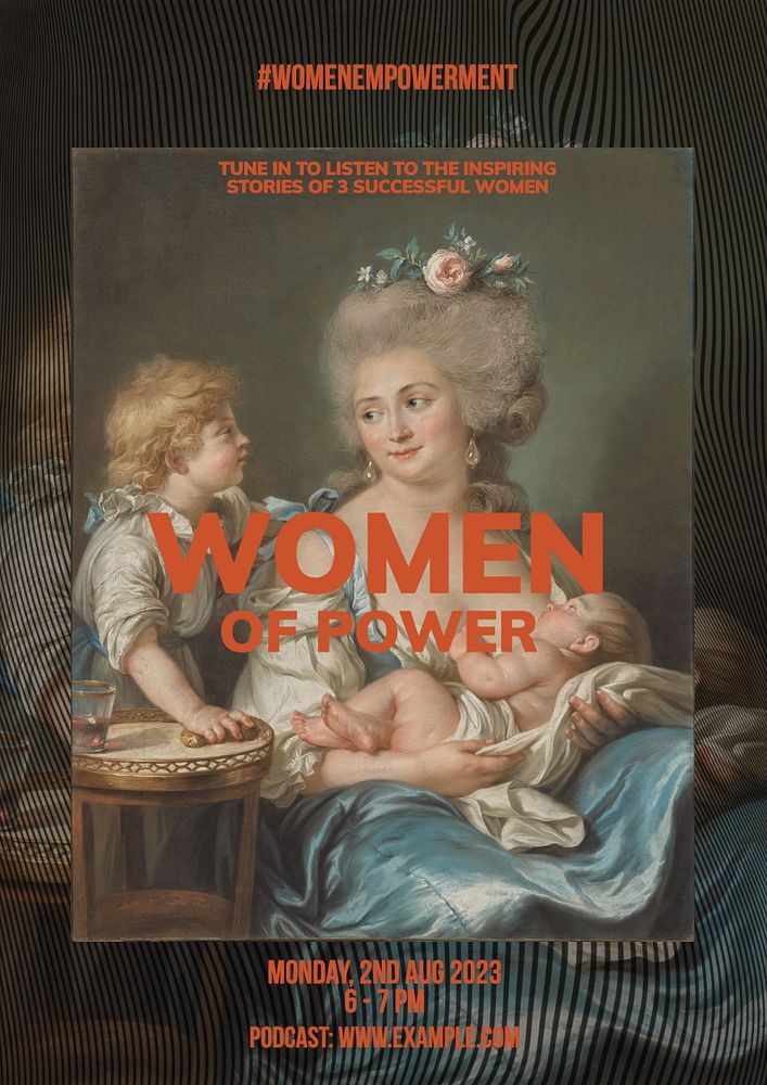 Women podcast power poster template | Free Editable Template - rawpixel