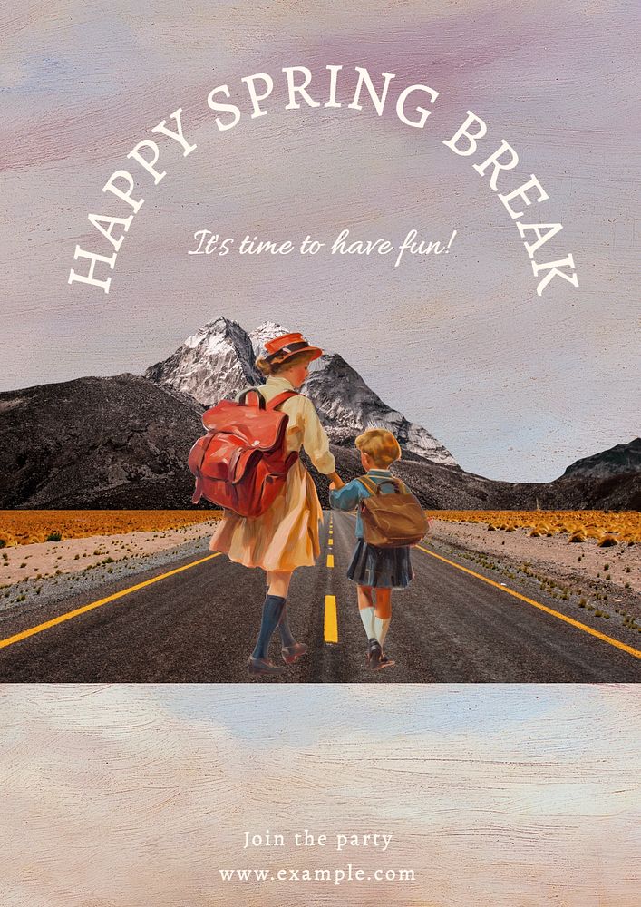 Happy spring break poster template | Premium Editable Template - rawpixel