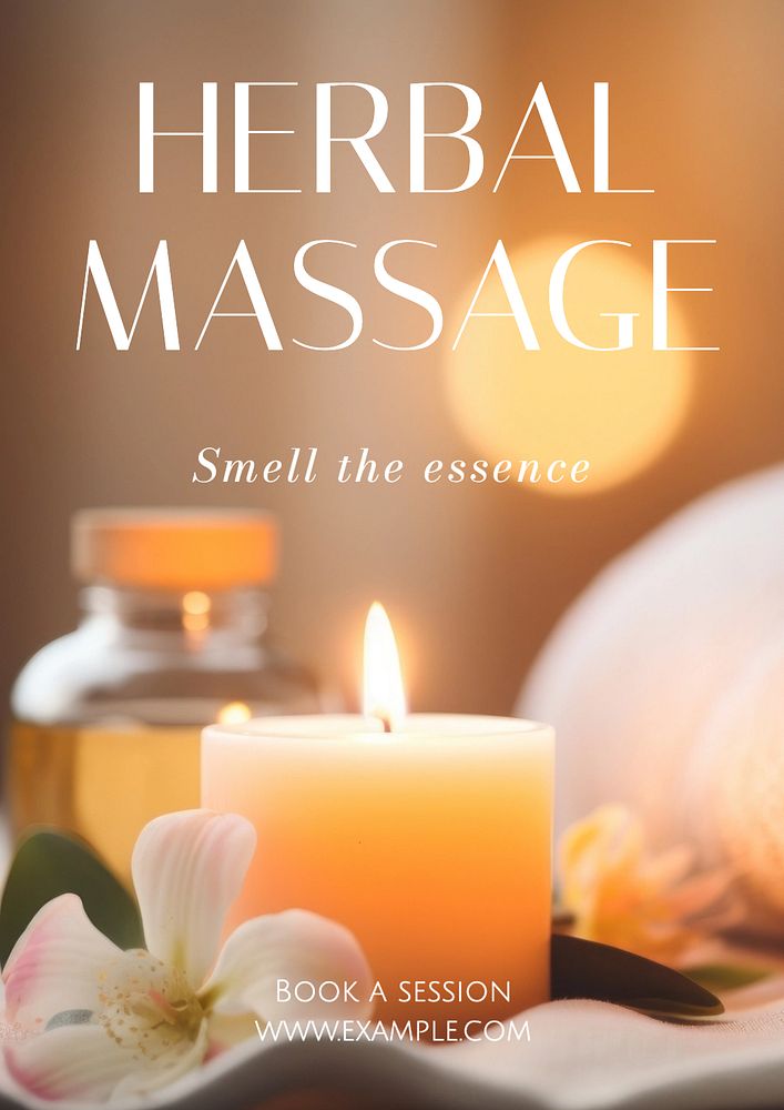 Herbal massage poster template | Premium Editable Template - rawpixel