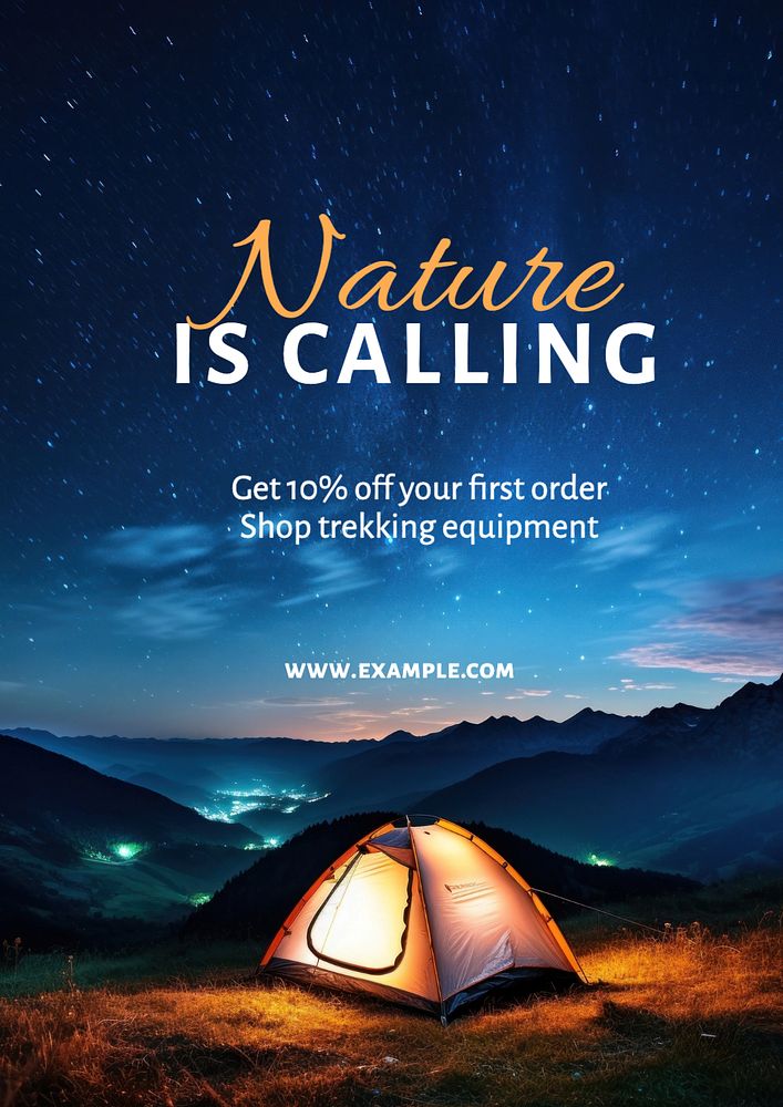 Trekking equipment sale poster template | Premium Editable Template ...