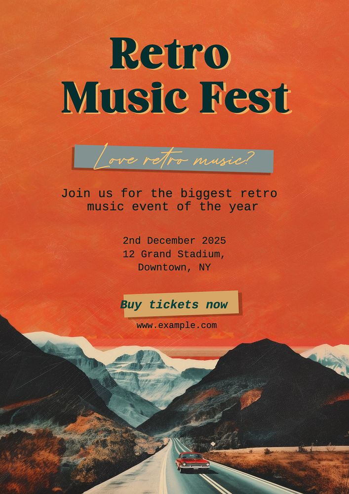Retro music festival poster template | Premium Editable Template - rawpixel Retro music festival poster template | Premium Editable Template - rawpixel