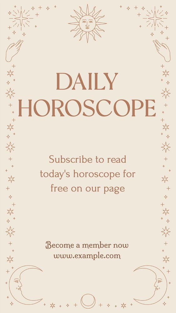 Daily horoscope Facebook story template | Premium Editable Template ...