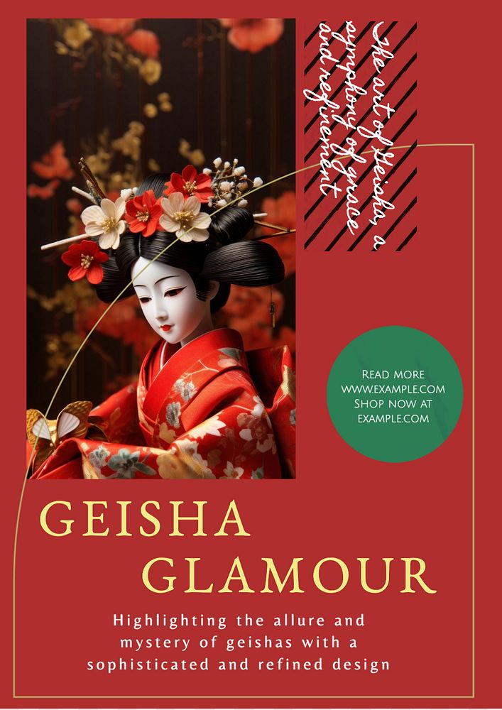 Geisha glamour poster template | Premium Editable Template - rawpixel
