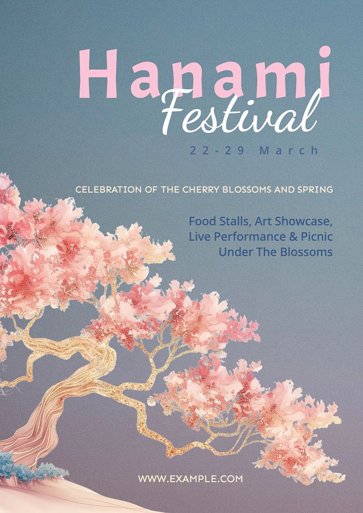 Hanami festival poster template | Premium Editable Template - rawpixel