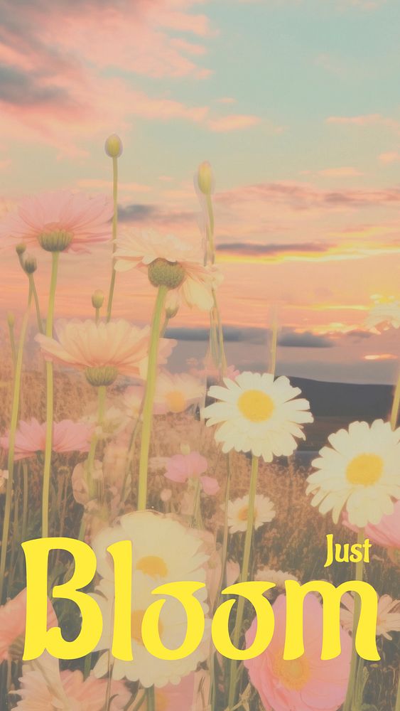 Bloom, positivity quote Facebook story | Premium Editable Template ...