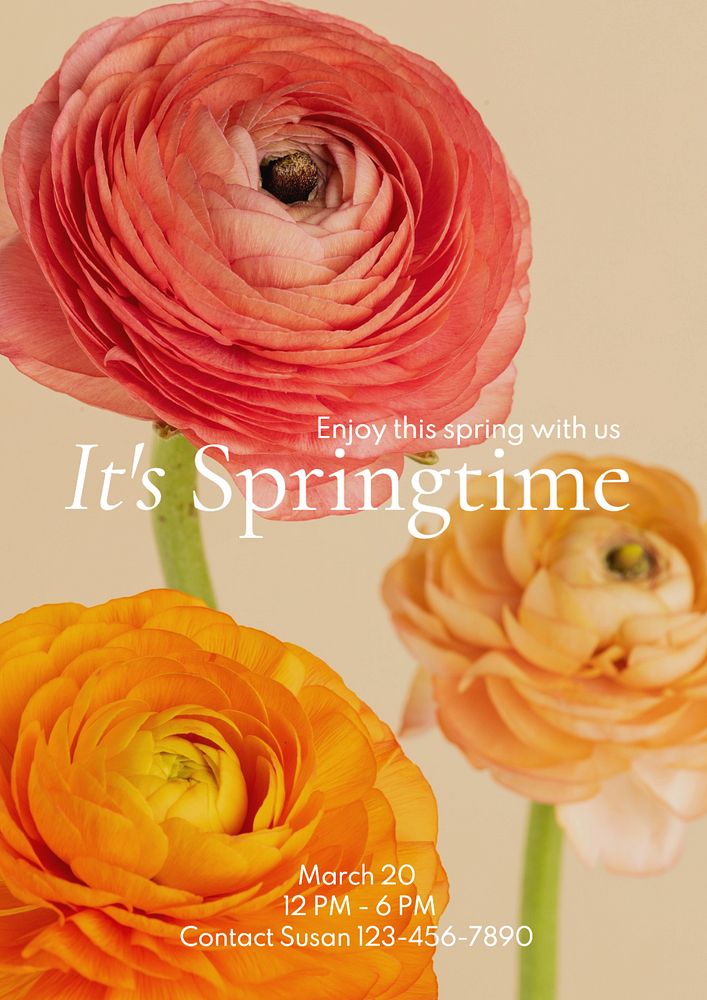 Springtime poster template | Premium Editable Template - rawpixel