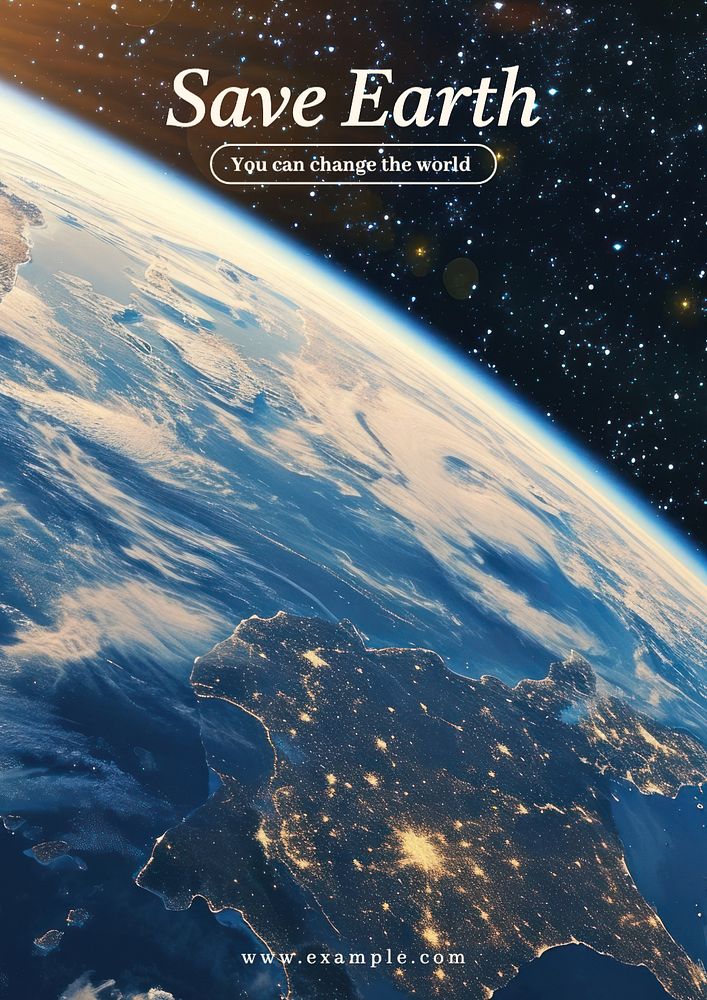 Save earth poster template | Free Editable Template - rawpixel