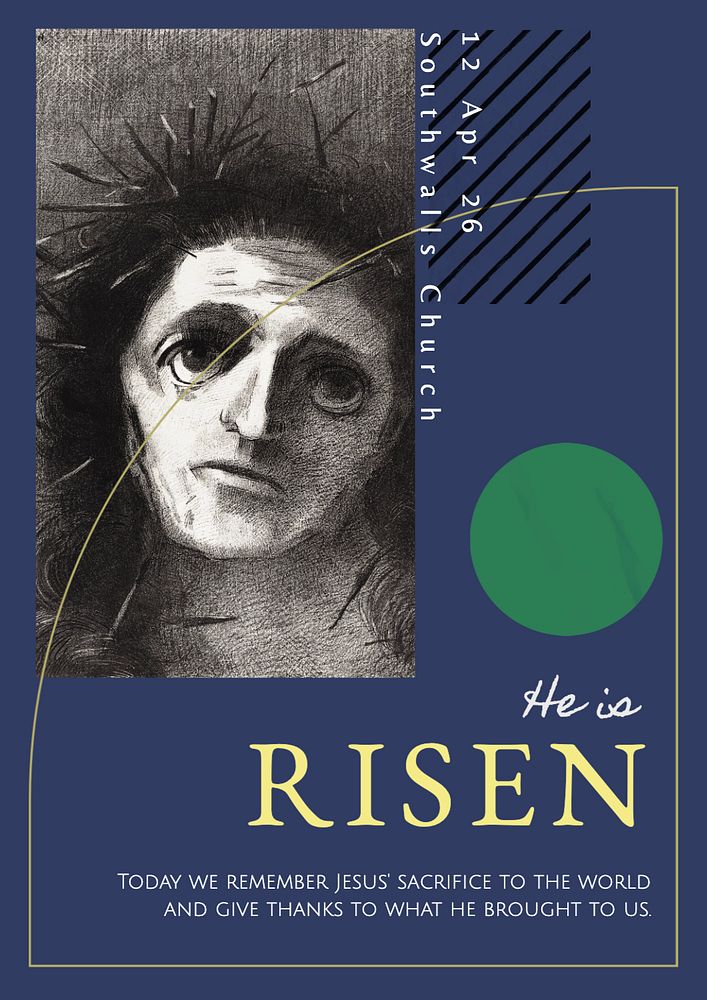 Jesus is risen poster template | Premium Editable Template - rawpixel
