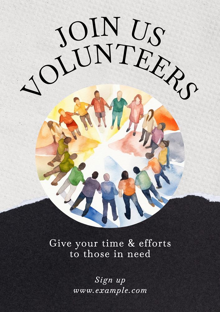 Join us volunteers poster template | Free Editable Template - rawpixel