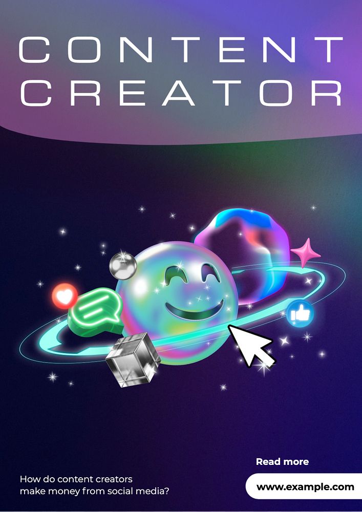 Content creator poster template | Premium Editable Template - rawpixel