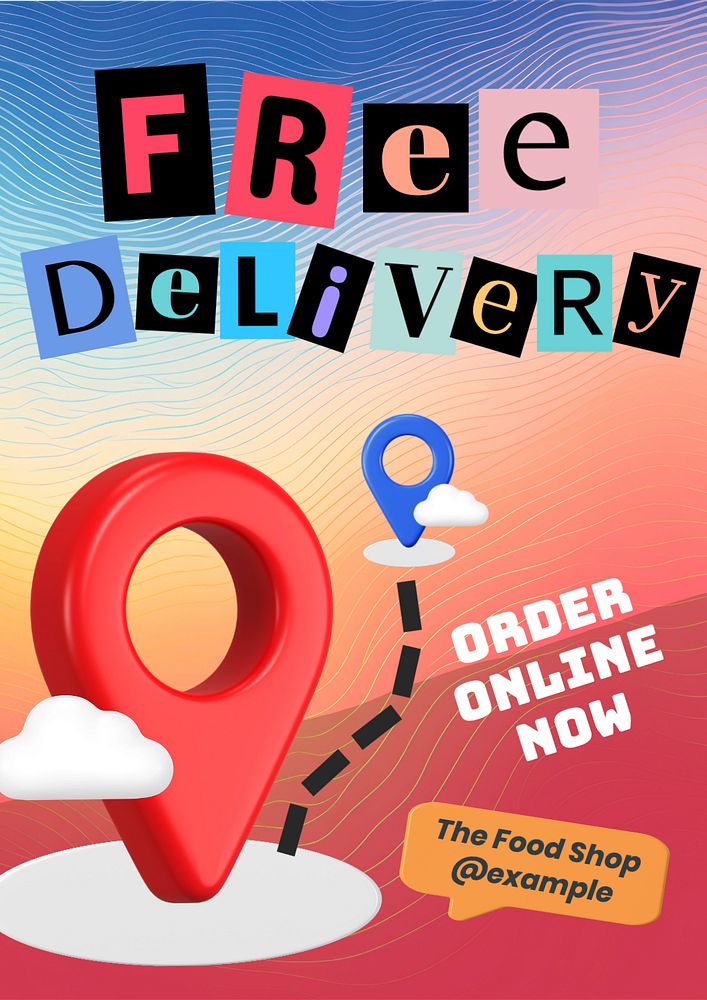 Free delivery poster template | Premium Editable Template - rawpixel