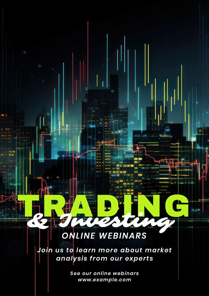 Trading webinars poster template | Premium Editable Template - rawpixel