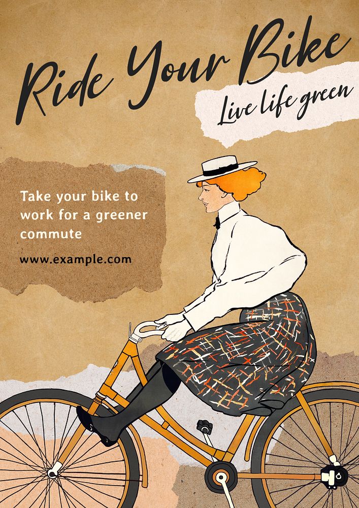 Ride your bike poster template | Free Editable Template - rawpixel