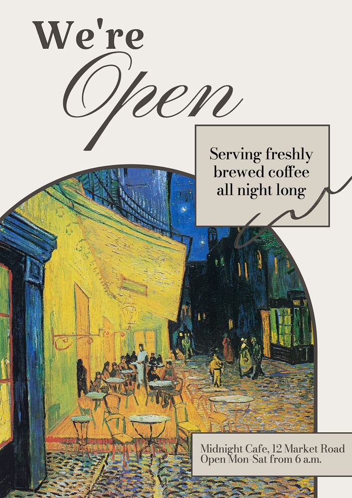 We're open poster template | Premium Editable Template - rawpixel