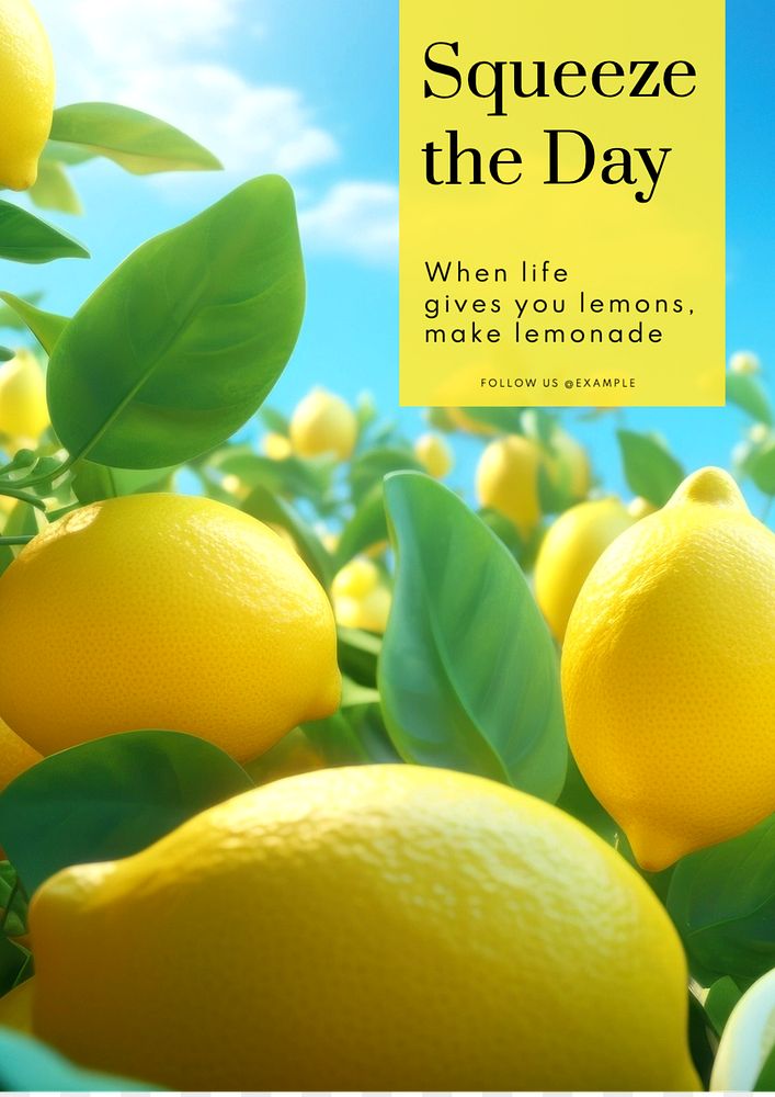 Lemons quote poster template | Premium Editable Template - rawpixel