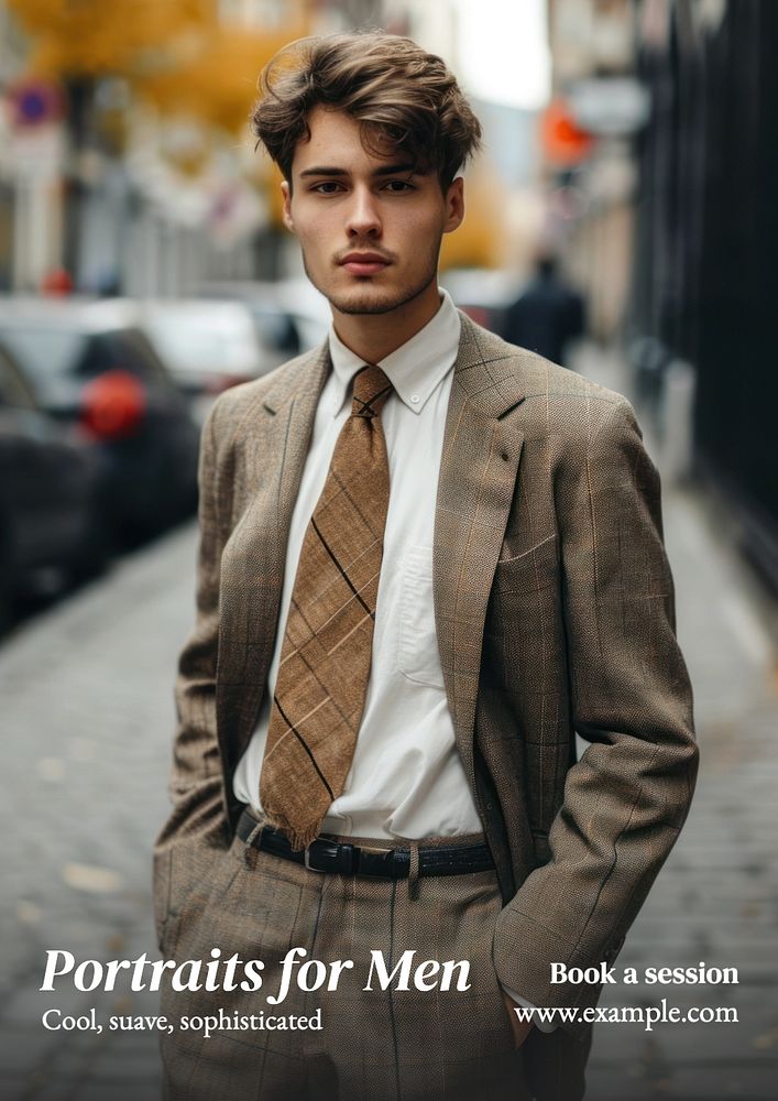 Portraits for men poster template | Premium Editable Template - rawpixel