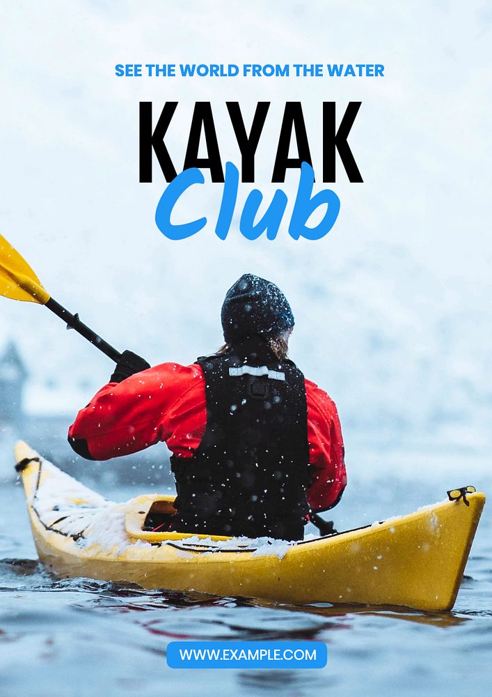 Kayak club poster template | Premium Editable Template - rawpixel