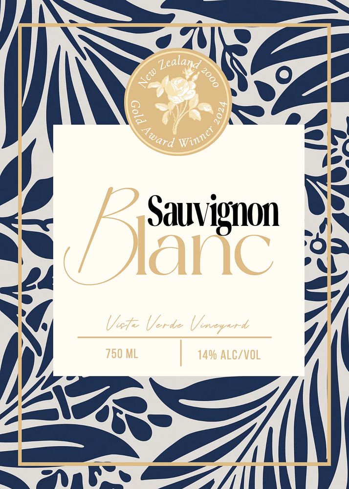 Sauvignon blanc label template, editable | Premium Editable Template ...