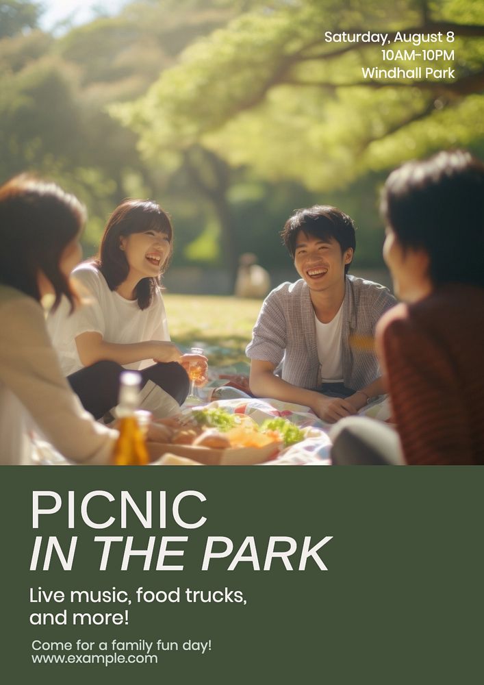 Picnic park poster template | Premium Editable Template - rawpixel