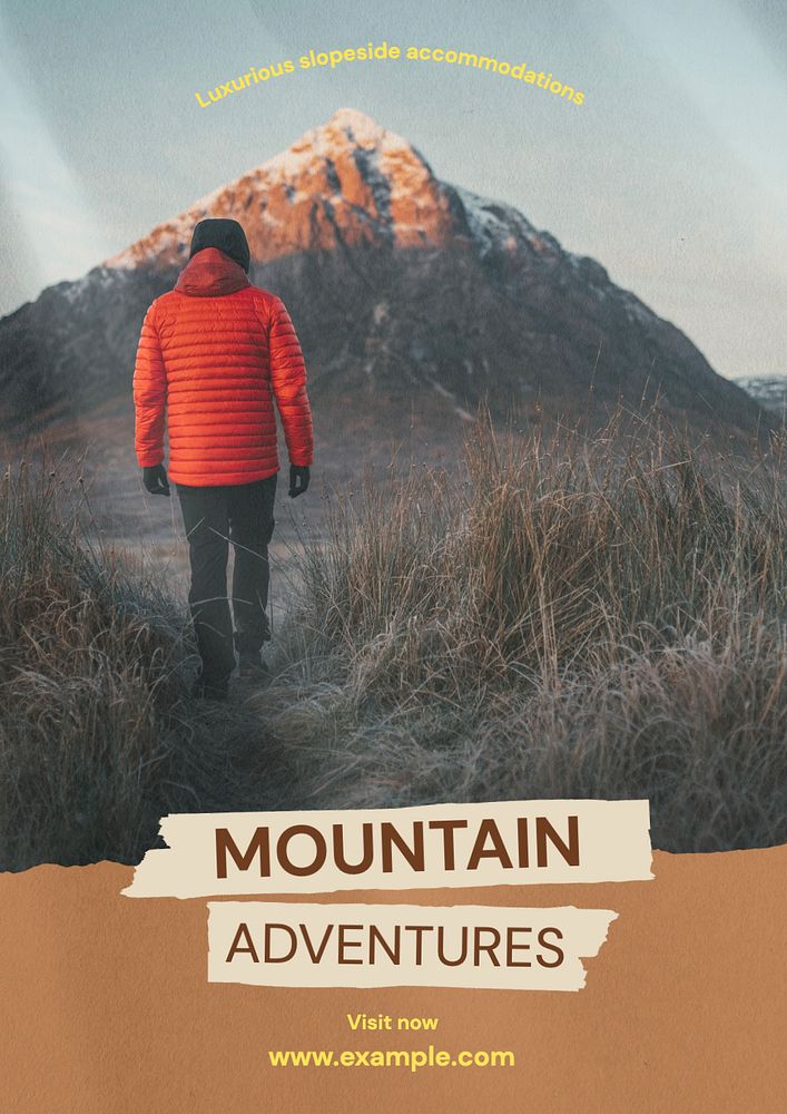 Mountain adventures poster template | Premium Editable Template - rawpixel