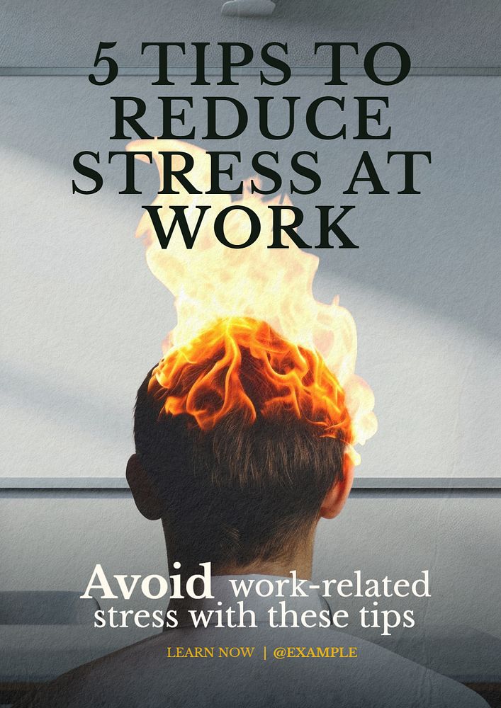 Work stress poster template | Premium Editable Template - rawpixel
