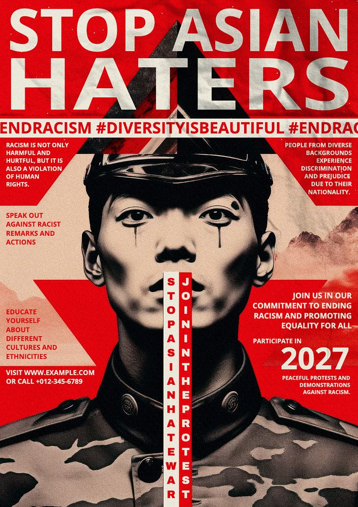 Stop asian hate poster template | Premium Editable Template - rawpixel