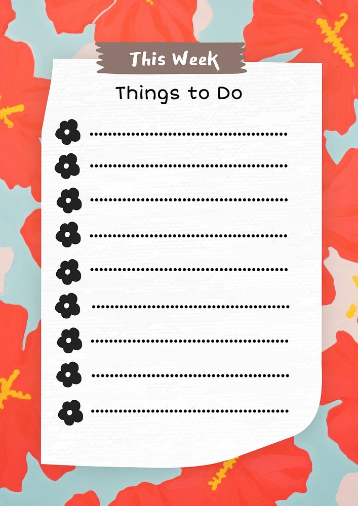 this week things do planner | Premium Editable Template - rawpixel