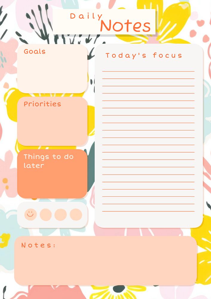 Daily notes planner template | Premium Editable Template - rawpixel