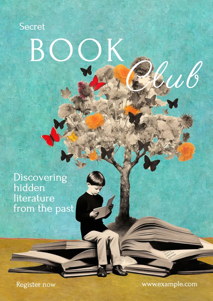 Secret book club poster template | Premium Editable Template - rawpixel