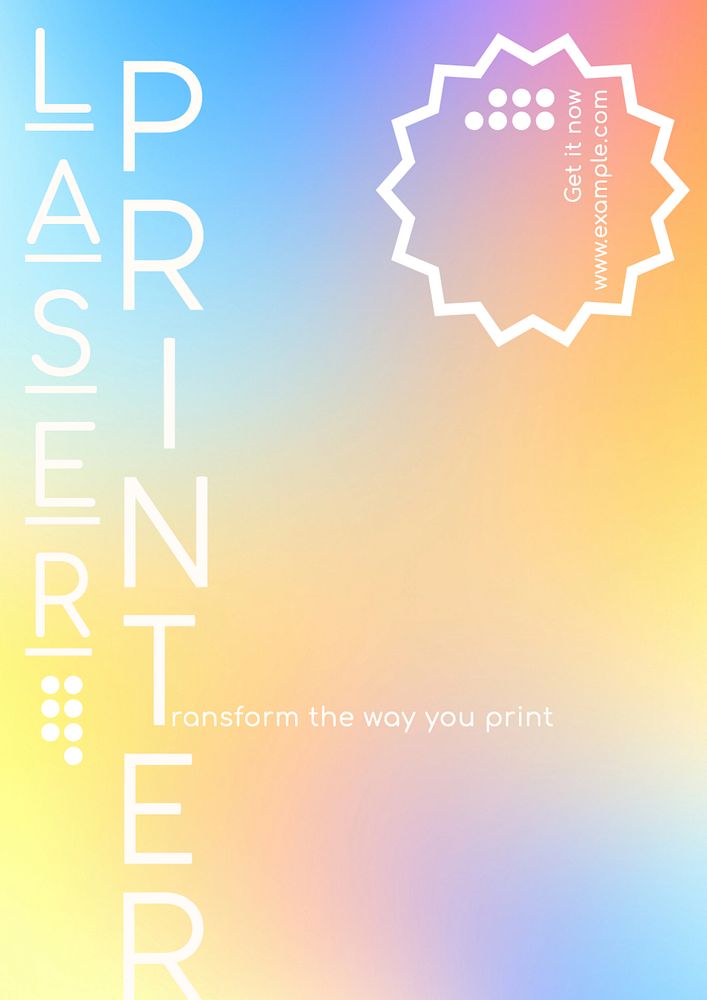 Laser printer poster template, editable | Premium Editable Template ...