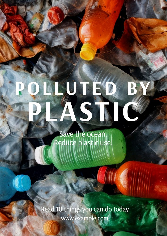Plastic pollution poster template | Free Editable Template - rawpixel