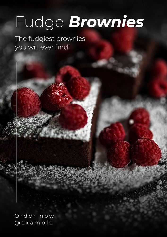 Fudge brownies poster template | Premium Editable Template - rawpixel
