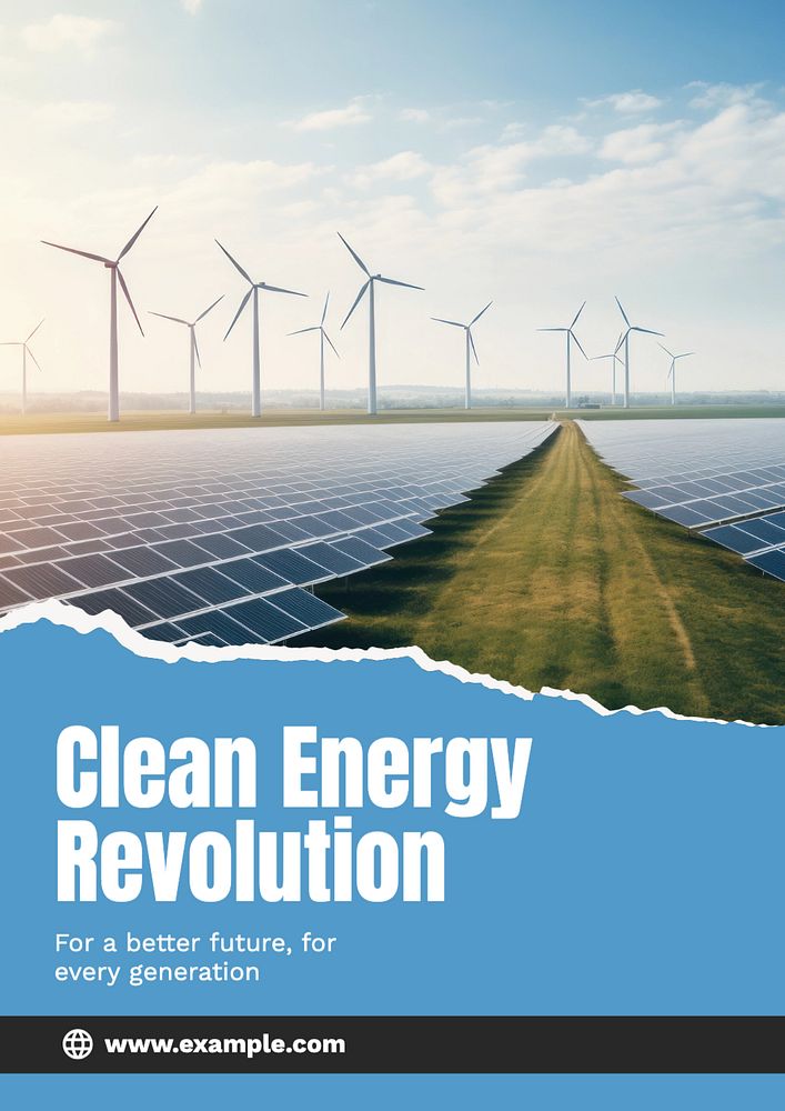 Clean energy revolution poster template | Premium Editable Template ...
