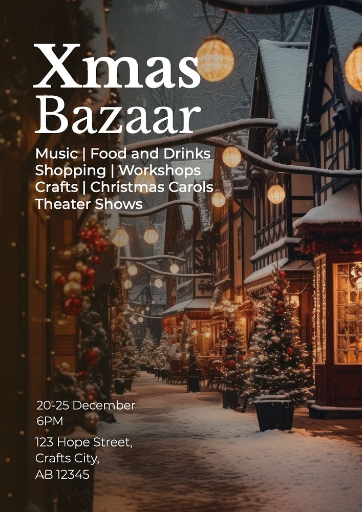 Xmas bazaar poster template | Premium Editable Template - rawpixel