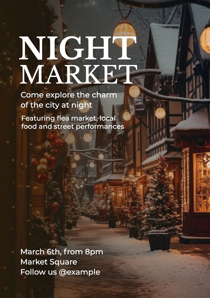 Night market poster template | Premium Editable Template - rawpixel