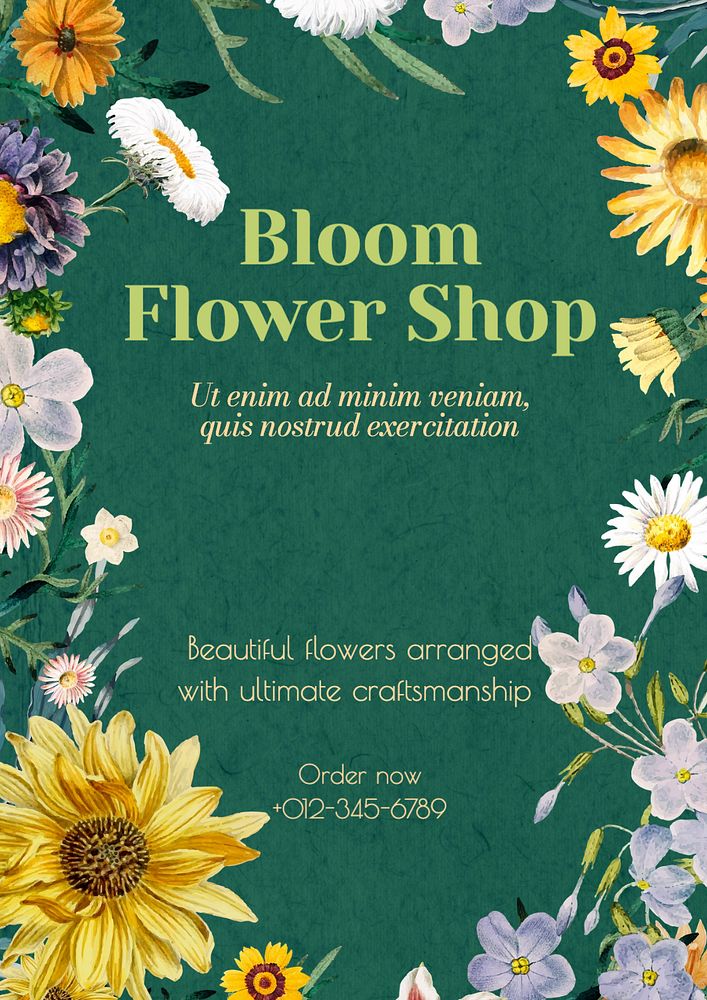 Flower shop poster template | Premium Editable Template - rawpixel