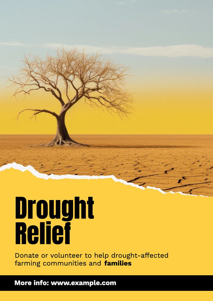 Drought relief poster template | Free Editable Template - rawpixel