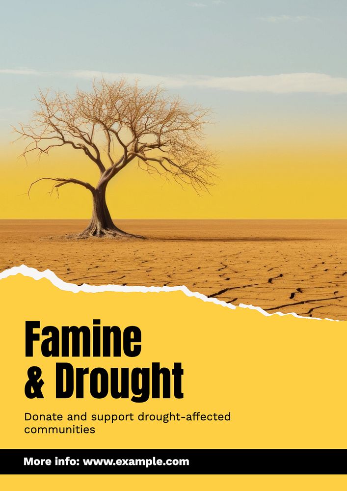 Famine & drought poster template | Free Editable Template - rawpixel